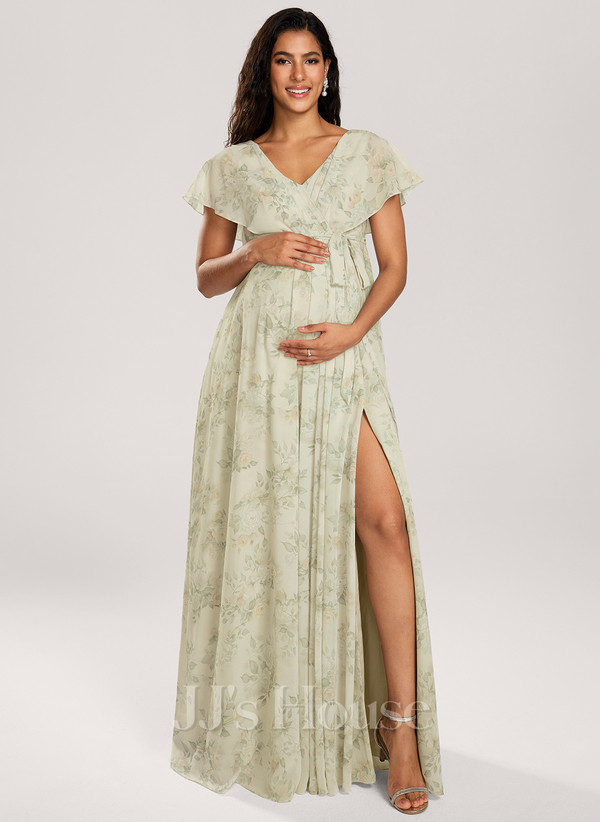Beri A-line Ruffle Chiffon Maternity Bridesmaid Dress | JJ's House
