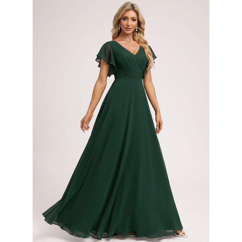 Cesia A-line Ruffle Chiffon Bridesmaid Dress | JJ's House