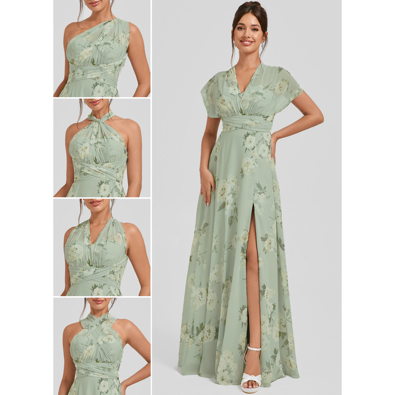 Amparo A-line One Shoulder Chiffon Bridesmaid Dress | JJ's House