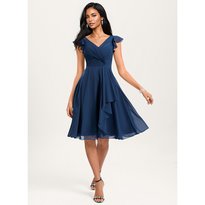Lubaika A-line Ruffle Chiffon Bridesmaid Dress | JJ's House